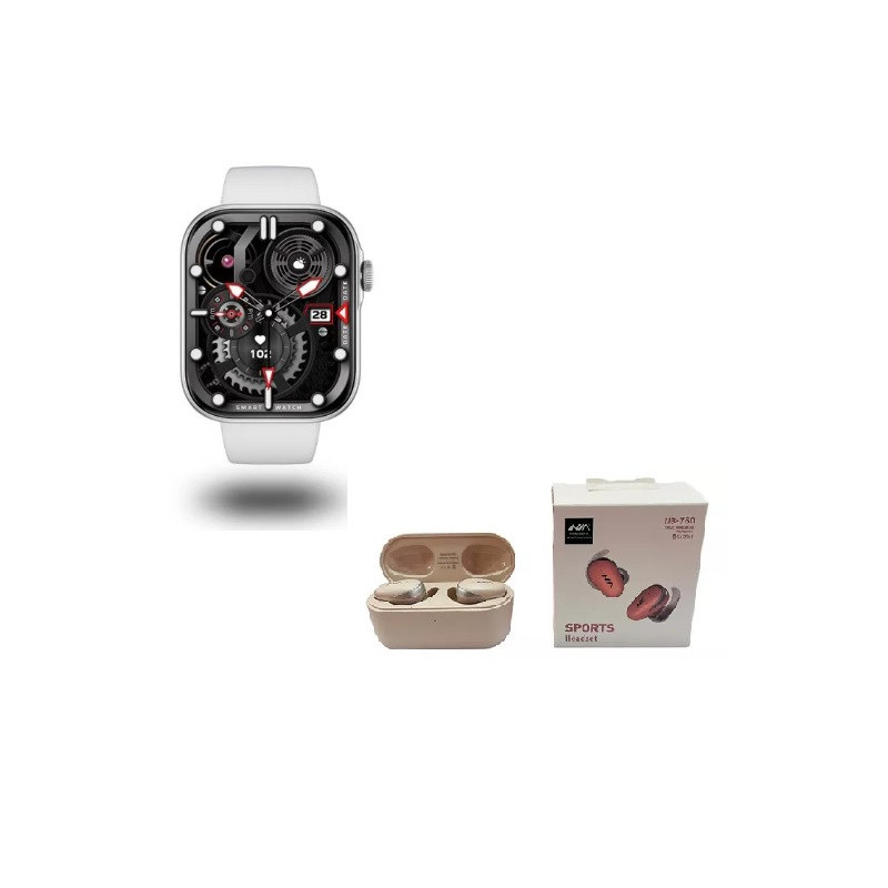 Smartwatch JYRSW4 Silver + Audífonos Inalámbricos, Bt, Nia Nb-760